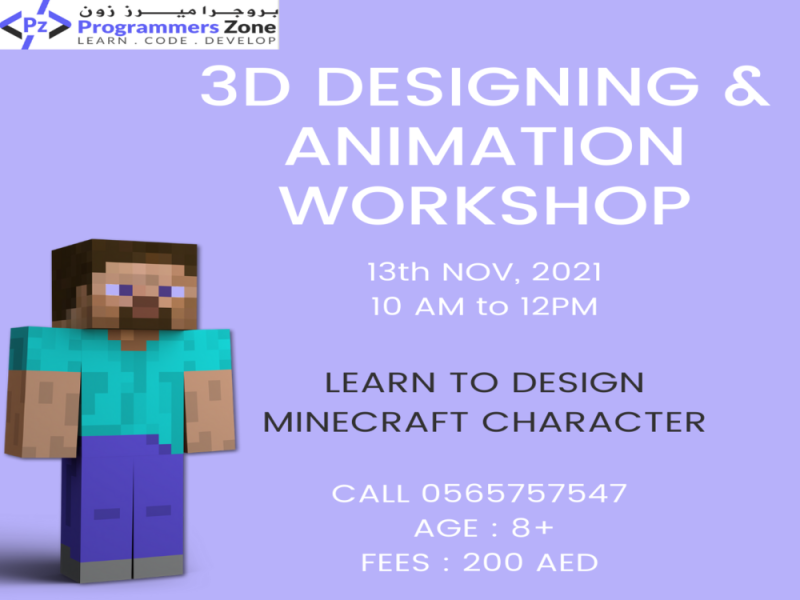 3D Designing Workshop (Minecraft Special) - Programmers Zone